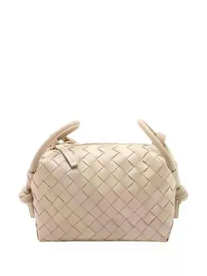 Bottega Veneta Lambskin Intrecciato Loop Top Handle Bag Satchel - Neutrals