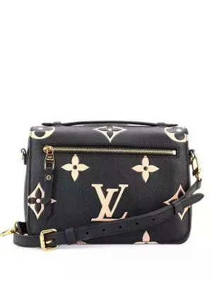 LOUIS VUITTON Pochette Metis Bicolor Monogram Empreinte Giant Crossbody Bag - Black