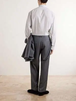 THE ROW Tavel Wide-leg Pleated Wool-fresco Trousers