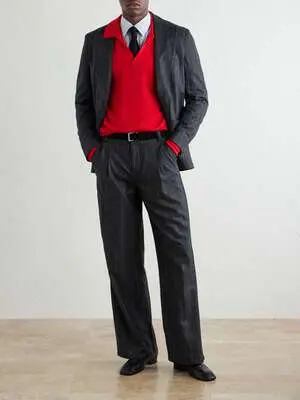 Auralee Alpaca-blend Polo Sweater