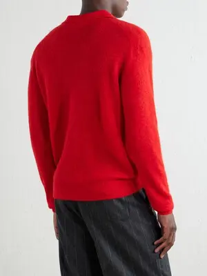 Auralee Baby Suri Alpaca Blend Polo Sweater - Red