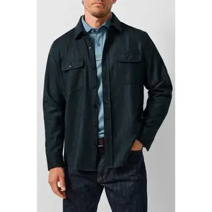 David Donahue Moore Wool Overshirt - Green