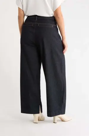 Wit & Wisdom Pleated Barrel Leg Denim Trousers