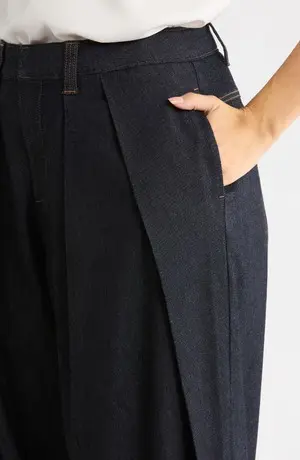Wit & Wisdom Pleated Barrel Leg Denim Trousers