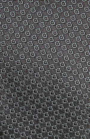 FERRAGAMO Chicago Silk Jacquard Tie - Grigio