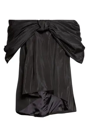 Simone Rocha Off-the-shoulder Gathered Bow Top - Black/black