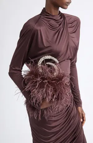 L’ALINGI Karma Feather Crystal Top Handle Bag
