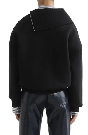 AGOLDE Coyle Asymmetrical Zip Sweatshirt - Black
