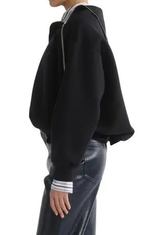 AGOLDE Coyle Asymmetrical Zip Sweatshirt - Black