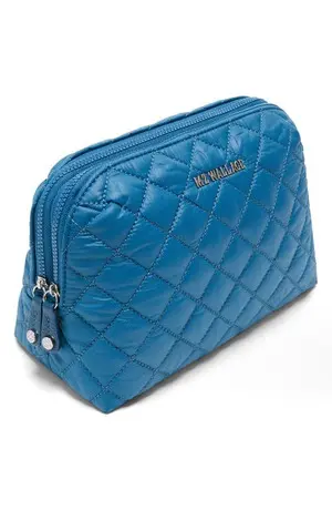 Mz Wallace Medium Double Zip Quilted Cosmetics Pouch