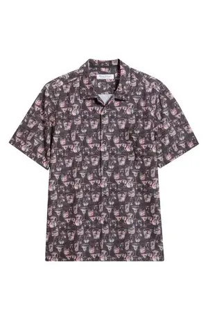 Tommy Bahama Bahama Coast Mai Tai-dye Short Sleeve Button-up Shirt - Licorice