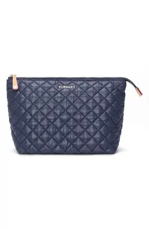 Mz Wallace Large Zoey Quilted Nylon Cosmetics Case