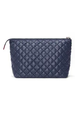 Mz Wallace Large Zoey Quilted Nylon Cosmetics Case