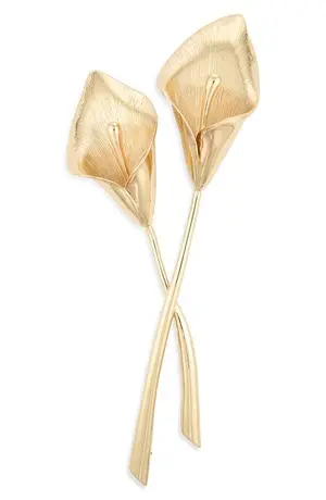 Carolina Herrera Double Calla Lily Brooch - Gold
