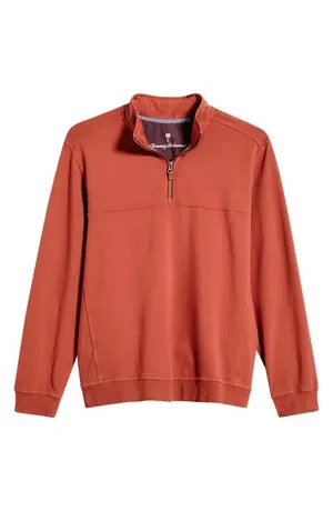 Tommy Bahama Ben & Terry Coastal Half-zip Pullover Red Apple