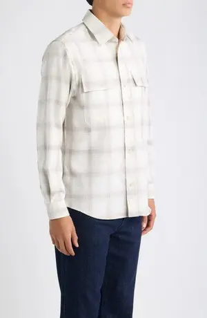 BOSS Trim Fit Check Button Front Shirt