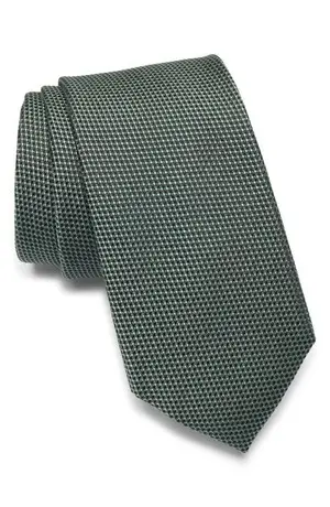 Nordstrom Nordstrom Banyan Solid Silk Jacquard Tie Hunter