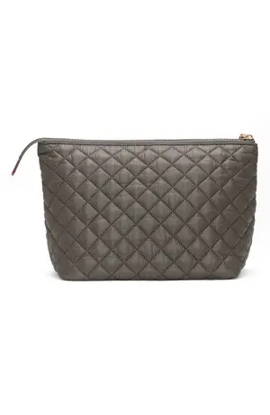 Mz Wallace Large Zoey Quilted Nylon Cosmetics Case