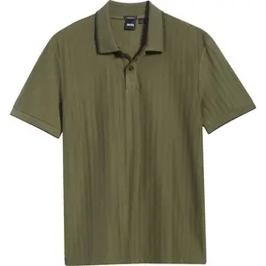 BOSS Parlay Tipped Cotton Polo - Open Green
