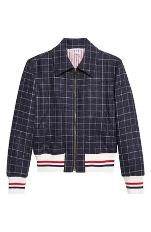 Thom Browne Windowpane Tweed Bomber Jacket