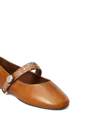 Tory Burch Romy Stud Leather Mary Jane Flat