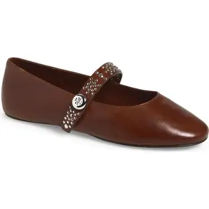 Tory Burch Romy Studded Mary Jane Flat - Cognac