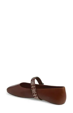 Tory Burch Romy Studded Mary Jane Flat - Cognac