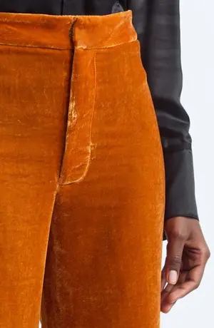 KIM SHUI Silk Blend Velvet Trousers