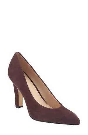 Marc Fisher Mllianne Pointed Toe Block Heel Pumps - Dark Red