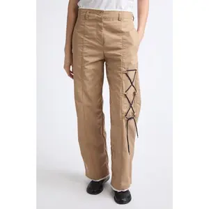KUR Wide Leg Cotton Pants - Beige
