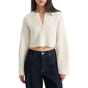 Good American The Chunky Knit Cardigan Chalk