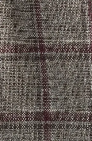 Isaia Overcheck Matte Effect Double Breasted Wool & Silk Jacket
