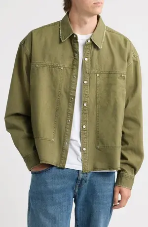 PURPLE BRAND Cotton Twill Shirt Jacket