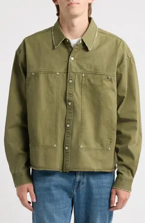 PURPLE BRAND Cotton Twill Shirt Jacket