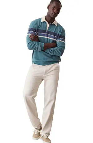 Marine Layer Stripe Organic Cotton Rugby Polo