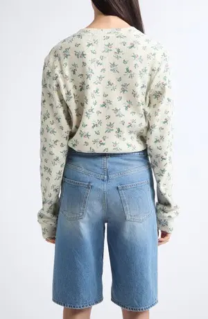 TANNER FLETCHER Danbury Floral Waffle Stitch Henley