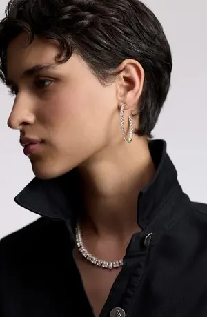 Nadri Twinnie Cubic Zirconia C-hoop Earrings - Gold