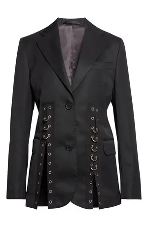 Simone Rocha Grommet Ring Hem Slice Jacket - Black