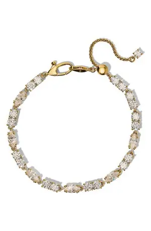 Nadri Twinnie Cubic Zirconia Line Bracelet Gold