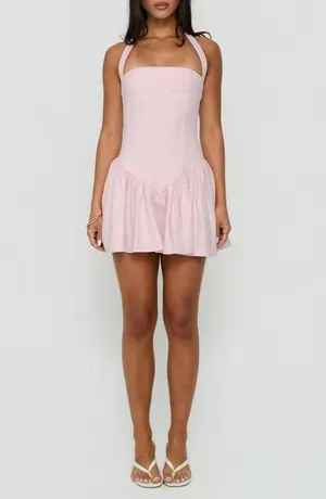 Princess Polly Esatora Halter Flare Minidress - Pink
