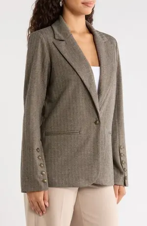 LIVERPOOL Herringbone Tweed Blazer