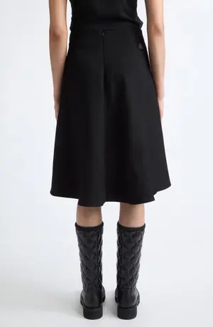 Moncler Wool Gabardine Midi Skirt
