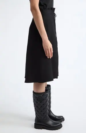 Moncler Wool Gabardine Midi Skirt