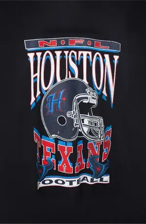 Junk Food Texans Helmet Crewneck Cotton Blend Sweatshirt