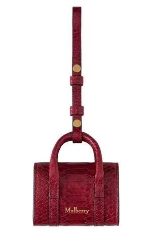 Mulberry Mini Bayswater Snakeskin Embossed Leather Bag Charm