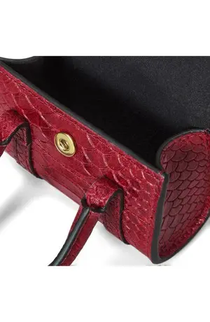 Mulberry Mini Bayswater Snakeskin Embossed Leather Bag Charm