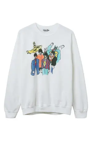 Junk Food Beatles Yellow Submarine Graphic Sweatshirt - White