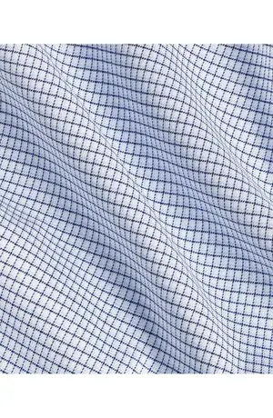 David Donahue Trim Fit Microcheck Stretch Twill Dress Shirt