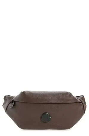 Moncler Small Durance Leather Belt Bag - Marron
