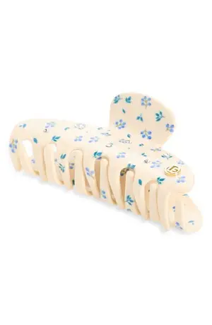 L. Erickson Greta Floral Claw Clip Blue